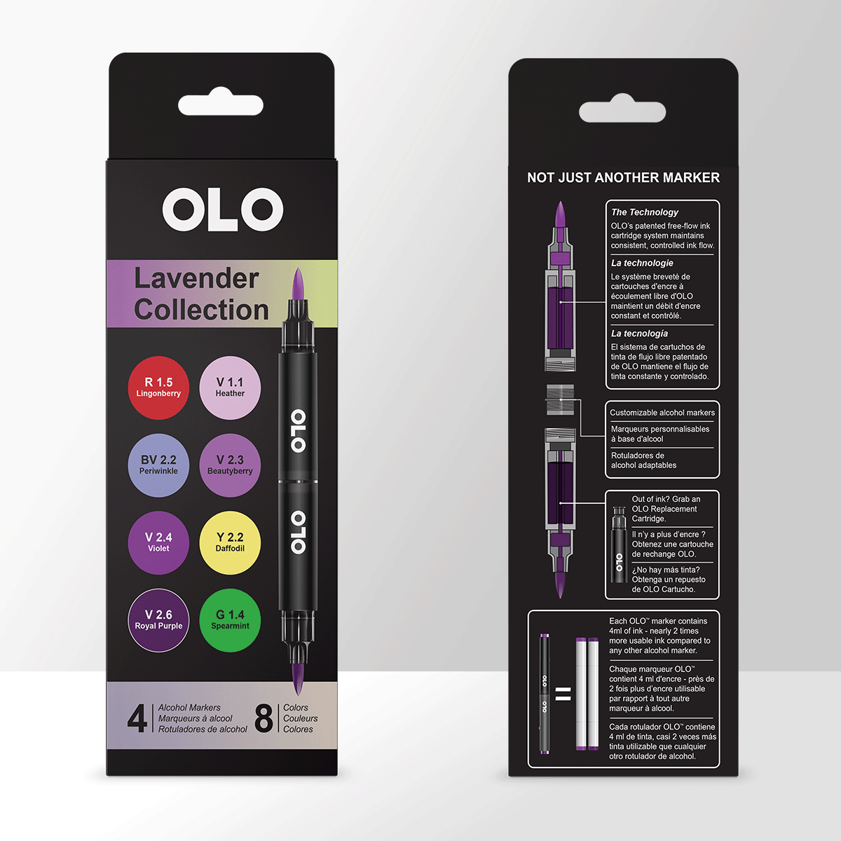 OLO Alcohol Markers Lavender Collection - 4 Markers/8 Colors – Craftique