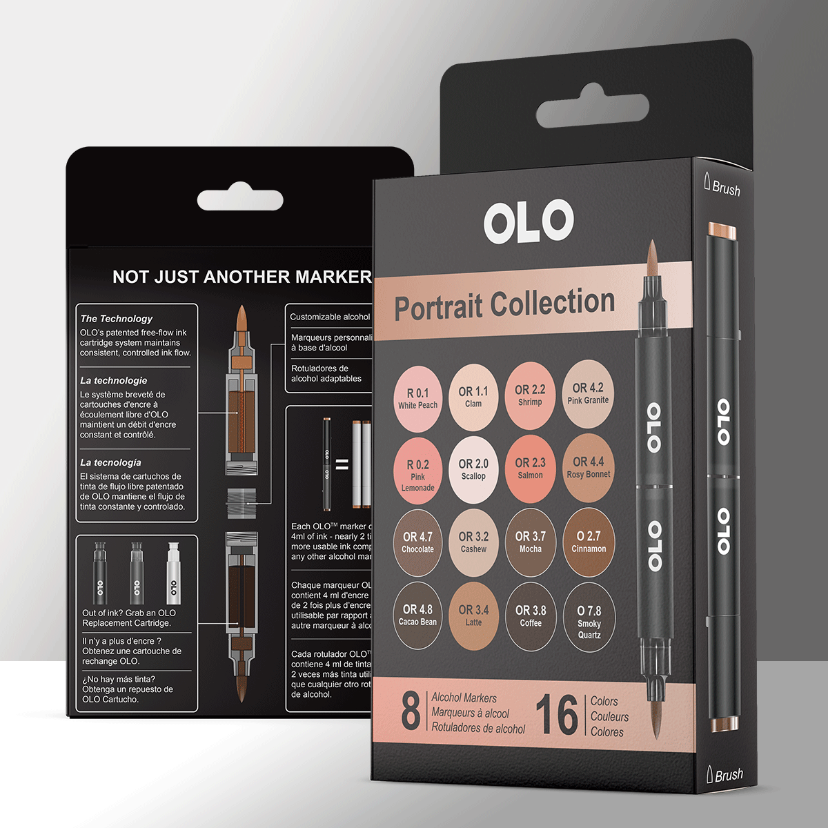 OLO Alcohol Markers Portrait Collection - 8 Markers/16 Colors – Craftique
